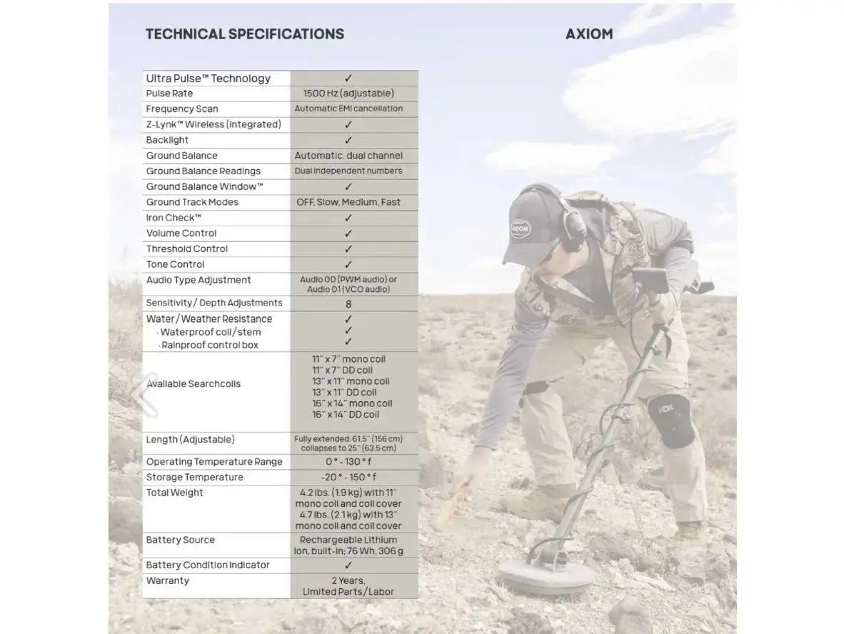Garrett Axiom LITE Affordable Pulse Induction Gold Metal Detector ...